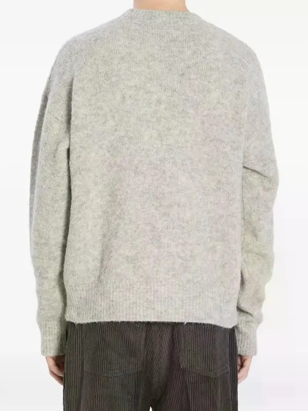 AMI Paris Ribbed Crew-neck Sweater - Grey