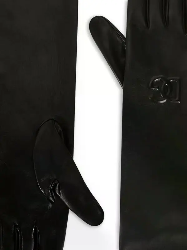 Dolce & Gabbana Embossed-logo Leather Gloves