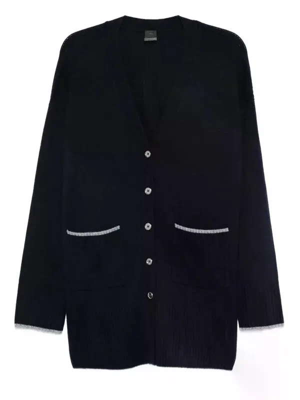 Pinko Button-up Cardigan With Patch Pockets - Blue