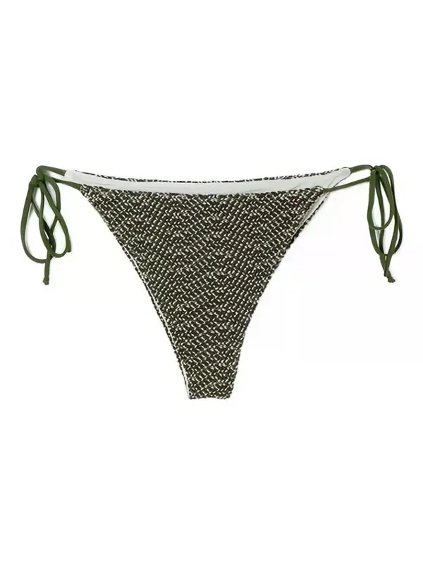 MC2 SAINT BARTH Textured Tie-side Bikini Bottom - Green