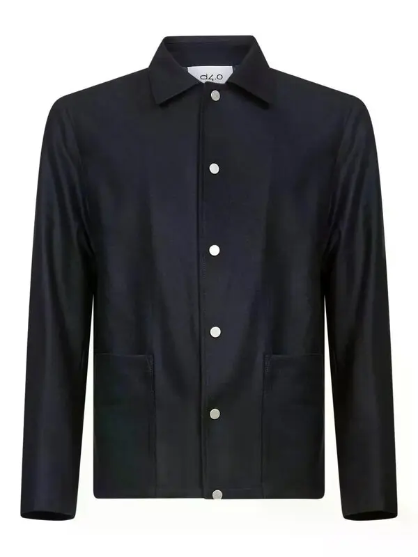 D4.0 Snap-button Wool Jacket - Blue