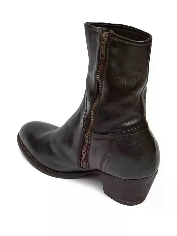 PAUL SILENCE 55mm Zip-detail Leather Ankle Boots