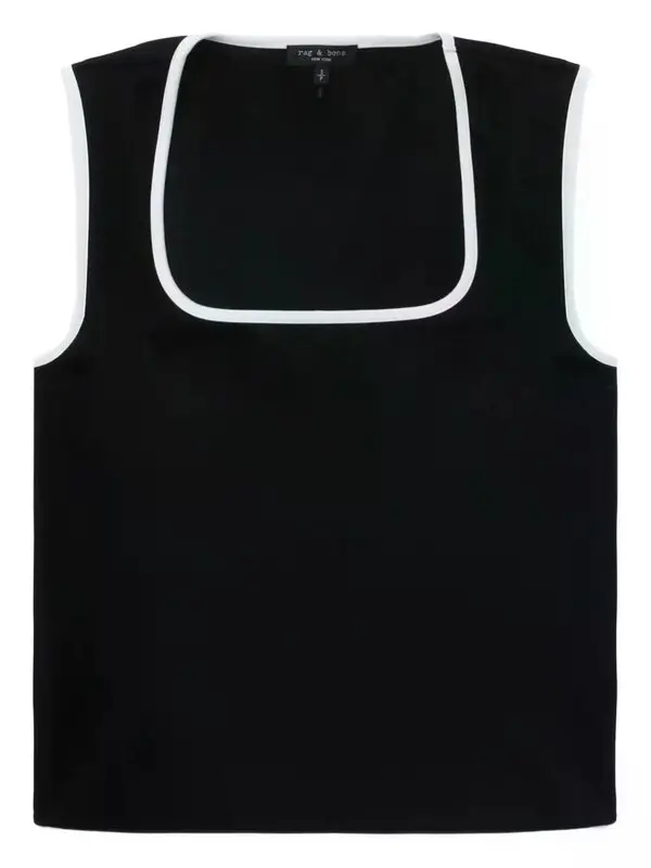 Rag & Bone Square-neck Sleeveless Knit Top - Black