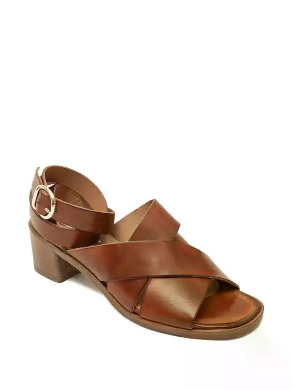 LA BOTTEGA DI LISA 55mm Crossover Leather Sandals
