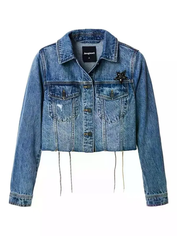 Desigual Lace-up Denim Jacket
