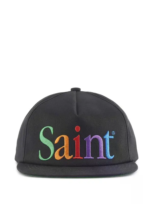 SAINT MXXXXXX Rainbow-embroidered Baseball Cap - Black