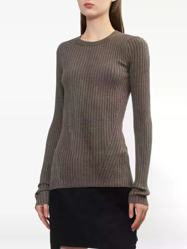 Helmut Lang Ribbed Open-back Top - Brown