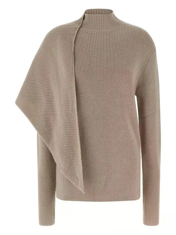 ENTIRE STUDIOS Wrap Turtleneck Sweater - Neutrals