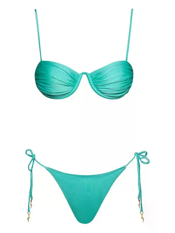 NOIRE SWIMWEAR Gathered-cup Bikini - Blue