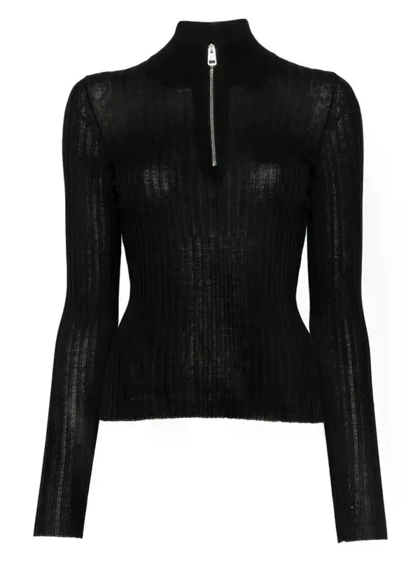 MRZ Zip-front Ribbed Sweater
