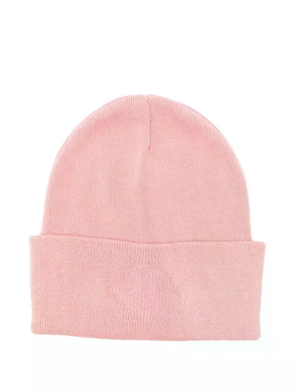 Fiorucci Embroidered Cotton Beanie Hat - Pink