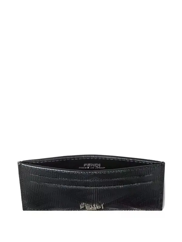 Fendi Logo-plaque Leather Cardholder - Black