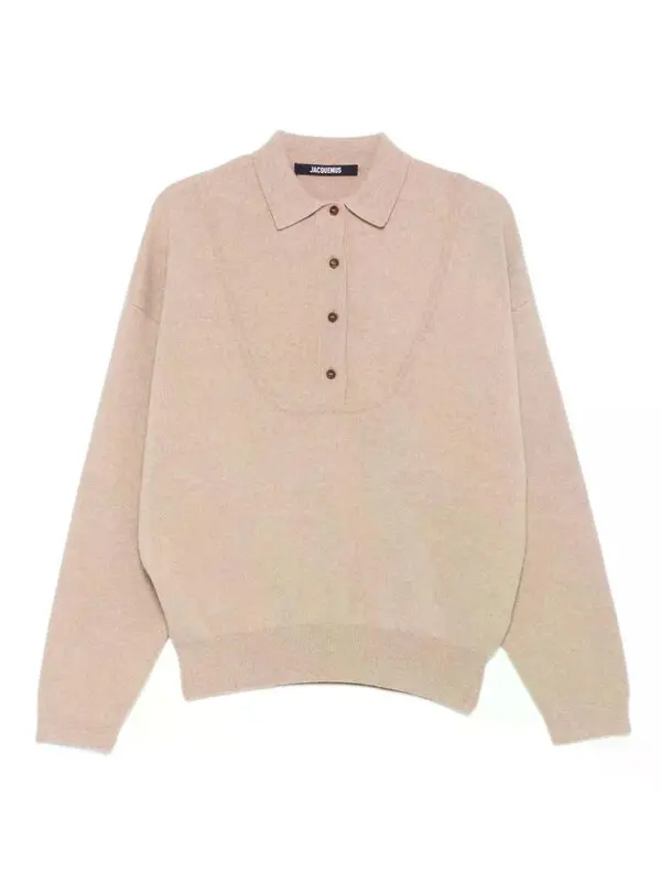 Jacquemus Button Polo-neck Sweater - Neutrals