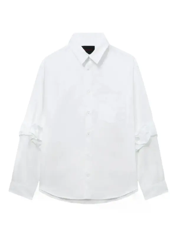 Simone Rocha Gathered-cuff Cotton Shirt
