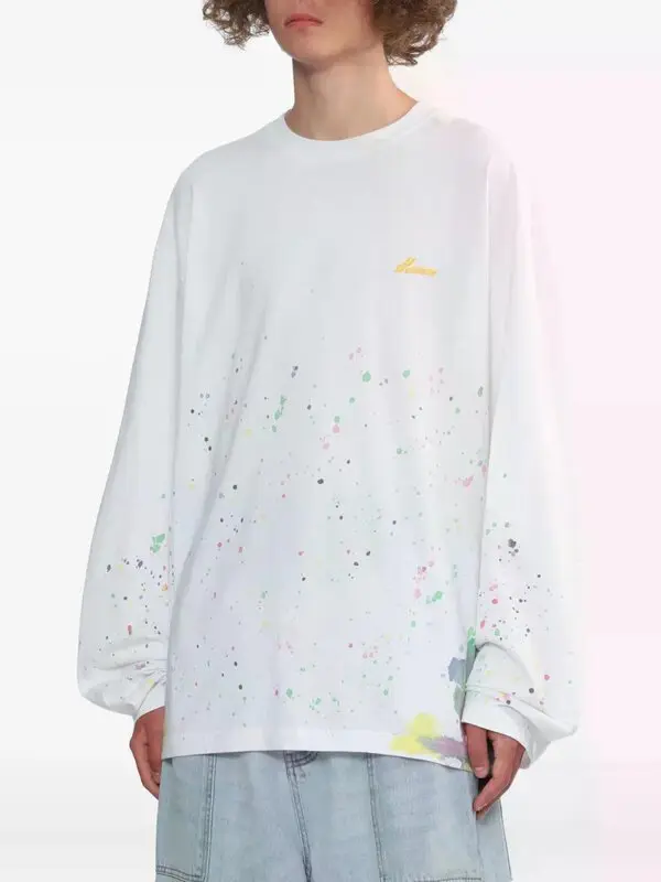 We11Done Paint-splatter Long-sleeve T-shirt