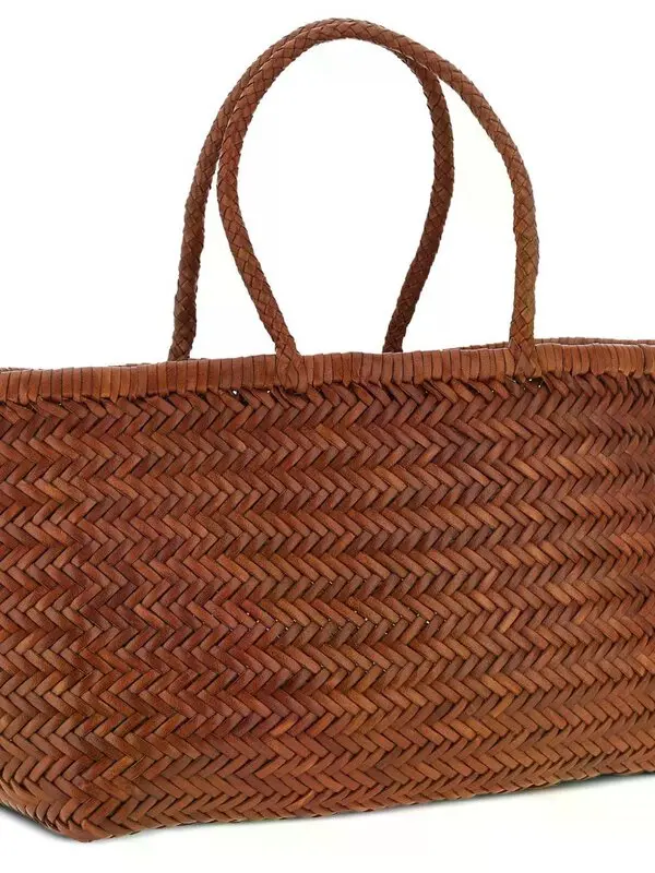 Dragon Diffusion Large Bamboo Triple Jump Chevron-weave Shoulder Bag - Brown