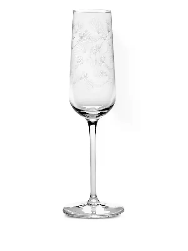 SERAX Etched-floral Champagne Flute - White