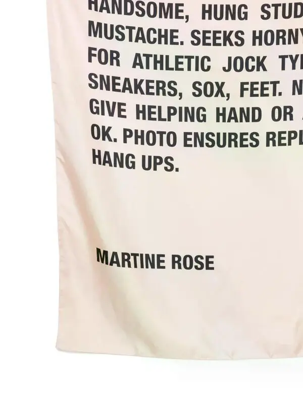 Martine Rose Text-print Silk Scarf