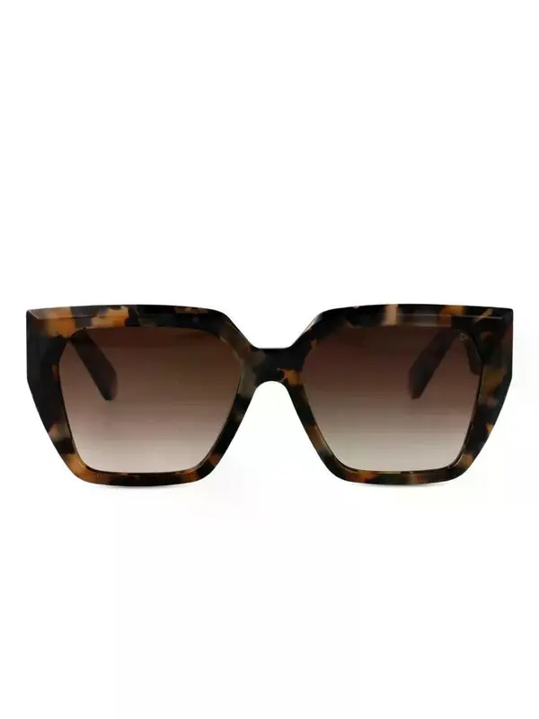 Philipp Plein Tortoiseshell Geometric Frame Sunglasses - Brown