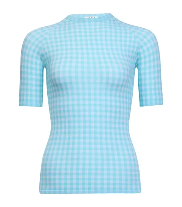 Alaïa Gingham Knit Top
