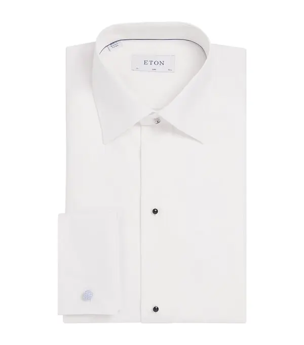 Eton Pique-front Slim-fit Shirt - White