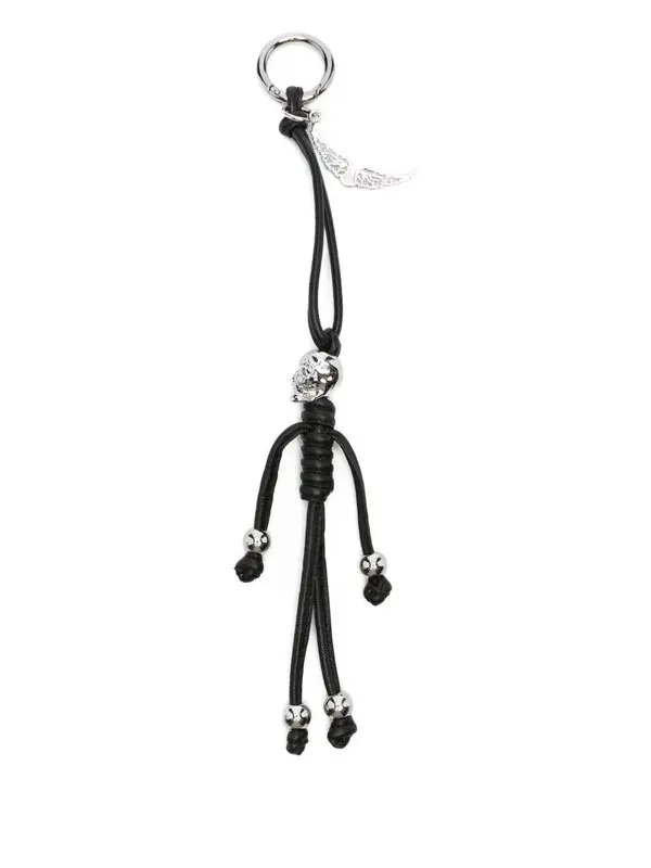 Zadig&Voltaire Leather Skull Keyring - Silver
