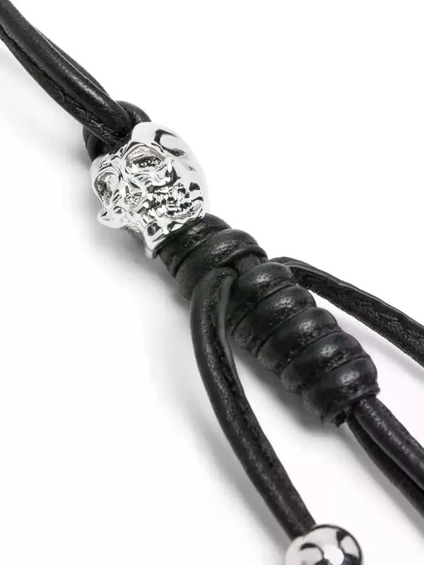 Zadig&Voltaire Leather Skull Keyring - Silver