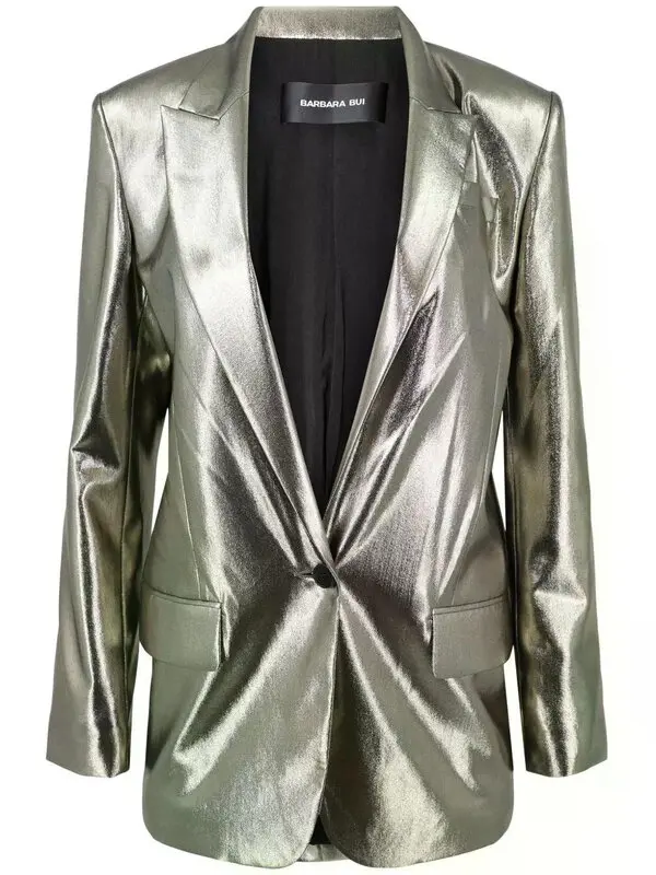 Barbara Bui Metallic-effect Single-breasted Blazer - Silver
