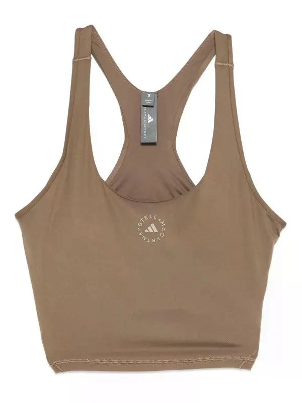 Adidas By Stella McCartney Racer-back Logo Tank Top - Brown