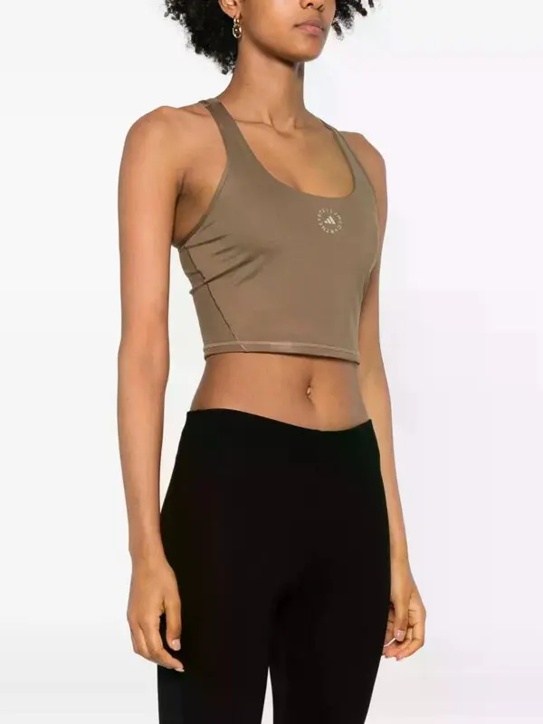 Adidas By Stella McCartney Racer-back Logo Tank Top - Brown