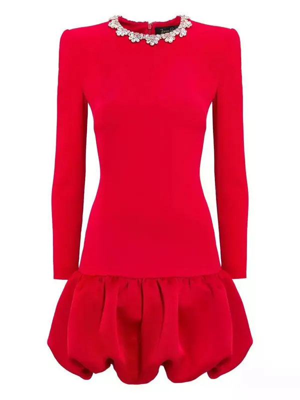 Jenny Packham Embellished-neck Mini Dress - Red
