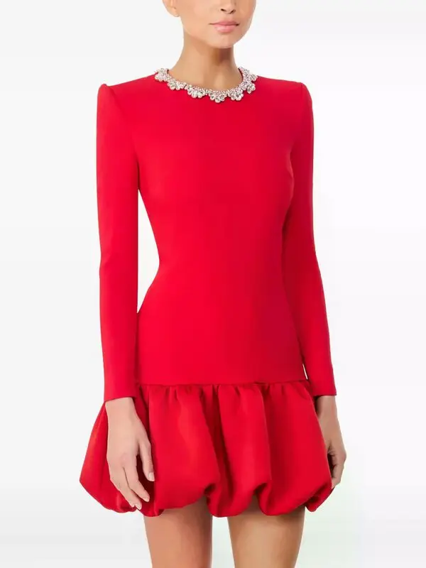 Jenny Packham Embellished-neck Mini Dress - Red