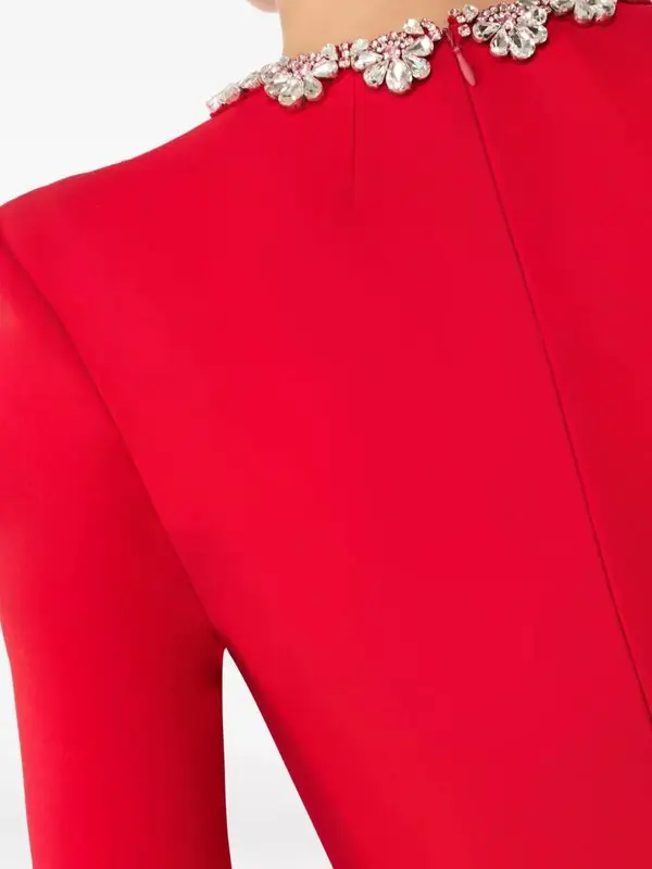 Jenny Packham Embellished-neck Mini Dress - Red