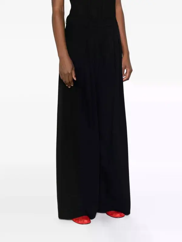 Eric Bompard Pleated Palazzo Pants - Black