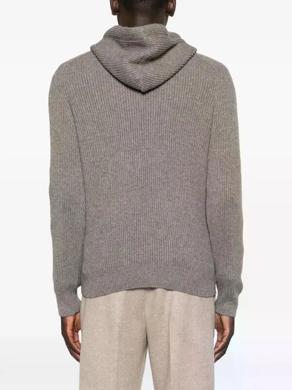 Tagliatore Ribbed Knit Hoodie
