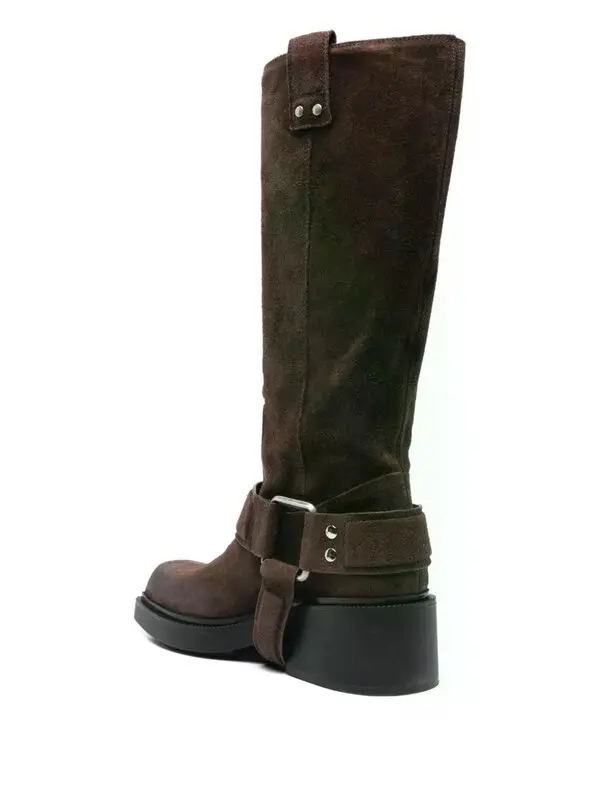 VIC MATIE Buckle-strap Suede Boots
