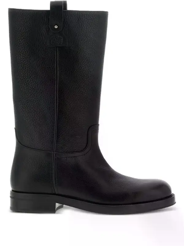 Church's Hammered Leather Round-toe Boots - Black