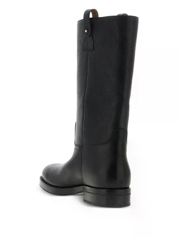 Church's Hammered Leather Round-toe Boots - Black