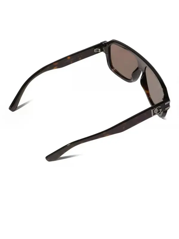 Dolce & Gabbana Tortoiseshell Sunglasses With Logo Plaque - Brown