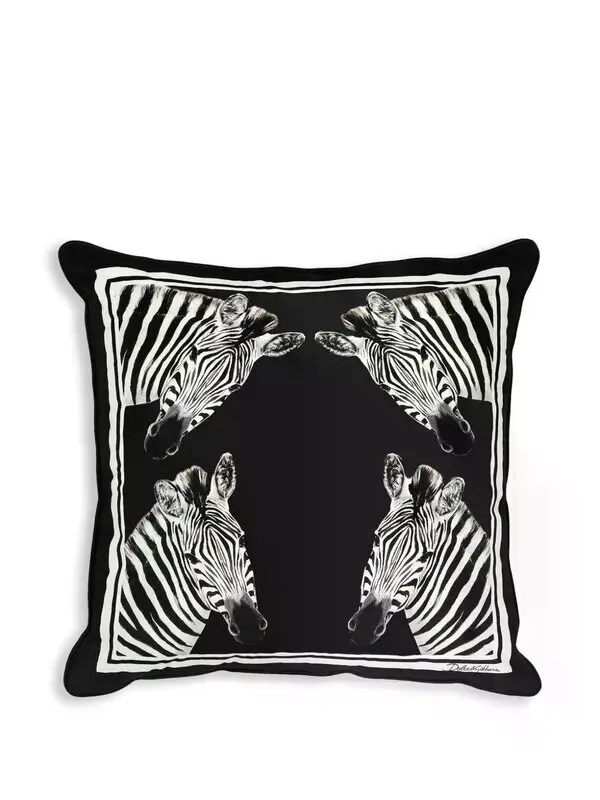 Dolce & Gabbana Large Velvet Cushion - Black