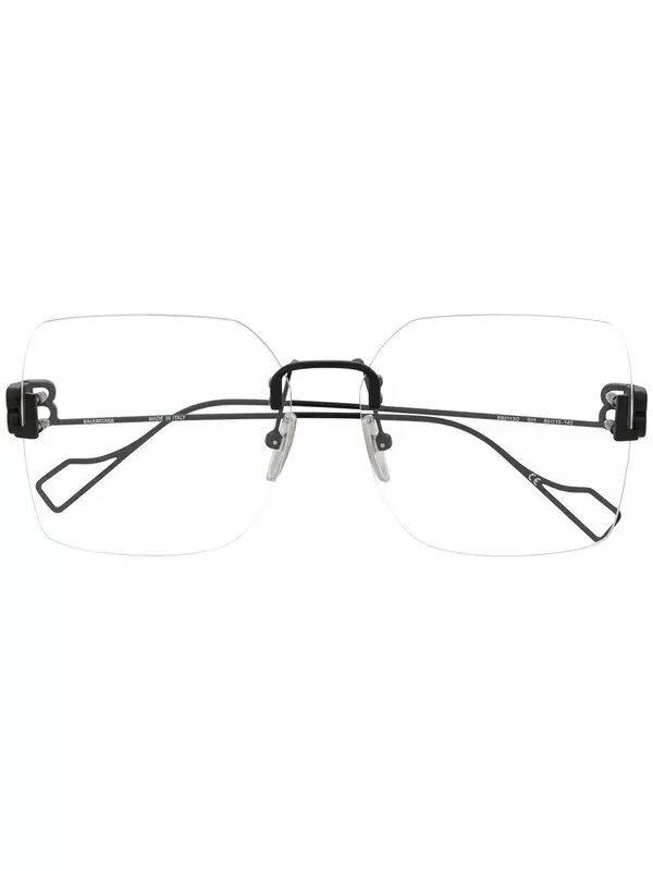 Balenciaga Bb Rimless Glasses - Black