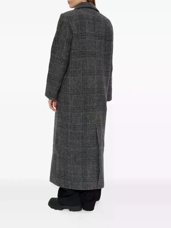 SAMSOE SAMSOE Sajilla Double-breasted Checked Coat - Grey