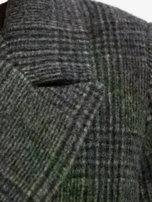 SAMSOE SAMSOE Sajilla Double-breasted Checked Coat - Grey