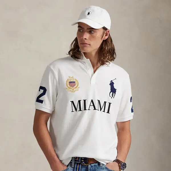 Ralph Lauren Classic Fit Miami Mesh Polo Shirt In White - 28% Off