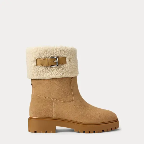Ralph Lauren Allyson Shearling & Suede Bootie