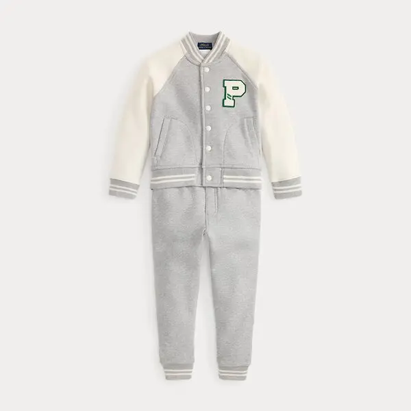 Ralph Lauren Fleece Baseball Jacket And Jogger Pant Set