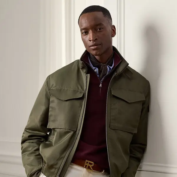 Ralph Lauren Twill Flight Jacket - Lichen Green