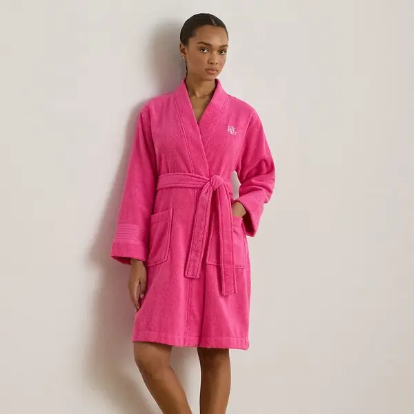 Ralph Lauren Cotton Terry Robe - Hot Pink
