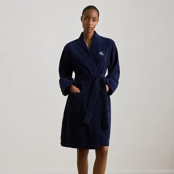 Ralph Lauren Cotton Terry Robe - Navy