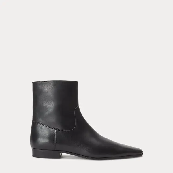 Ralph Lauren Calfskin Ankle Boots - Black